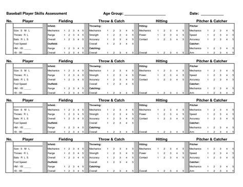 Baseball Tryout Evaluation Sheet Amulette
