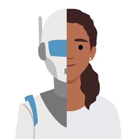 Profile Portrait Picture Face Of Half Robot Half Human Woman Cyborg 41443210 Vector Art At