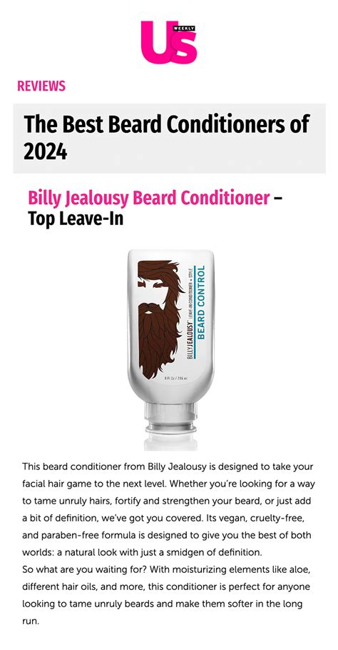 Us Weekly The Best Beard Conditioners Of 2024 Billy Jealousy