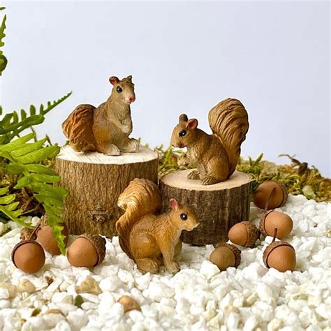 Squirrel Miniature Etsy
