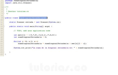 Sumadiagonalsecundariajava