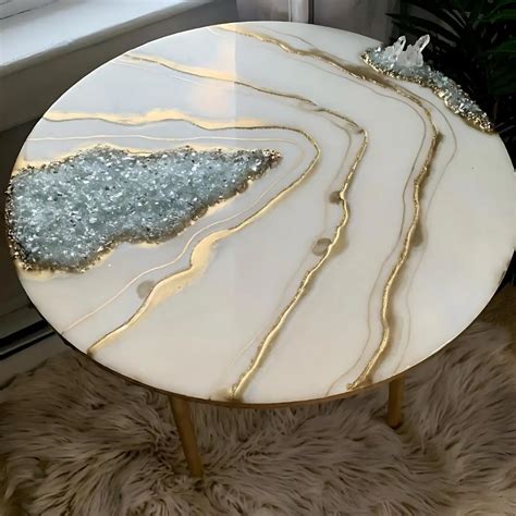 Table Basse Ronde Résine Uniquement Resin Rise