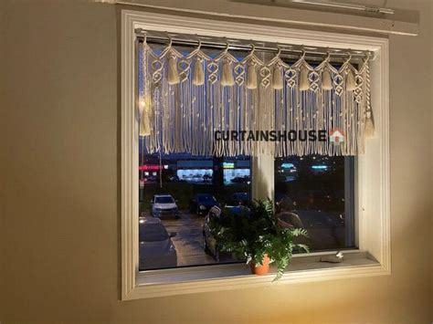 Macrame Valance Window Valance Macrame Tassel Valance Macrame Etsy