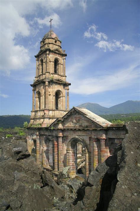 Ruins Of The Parangaricutiro2 Stock Image Image Of Buildings