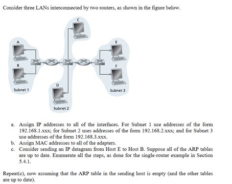 solved consider three lans interconnected by two routers as