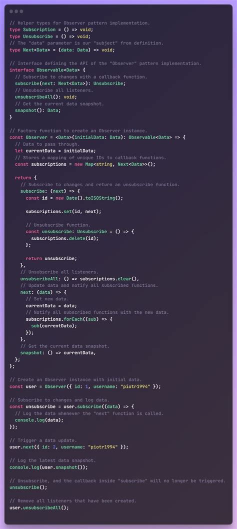 observer pattern typescript adrian połubiński