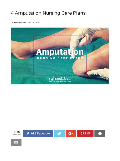 4 Amputation Nursing Care Plans Nurseslabs 1 Pdf Pdf Amputation