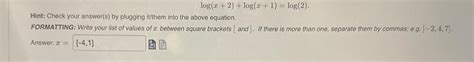 Solved Logx2logx1log2hint Check Your Answers