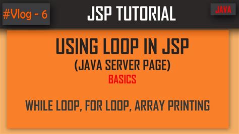 Looping In JSP JAVA SERVER PAGE Printing Array In JSP YouTube