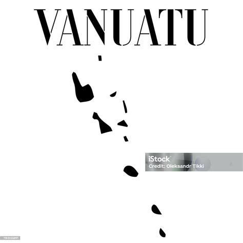 Vanuatu Solid Country Outline Silhouette Black And White Vector