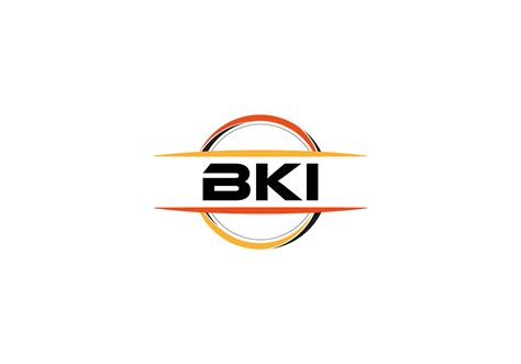Bki Letter Royalty Ellipse Shape Logo Bki Brush Art Logo Bki Logo For