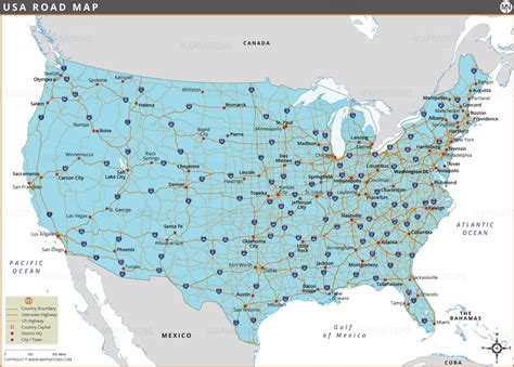 Usa Road Map Highways Interstates And Cities