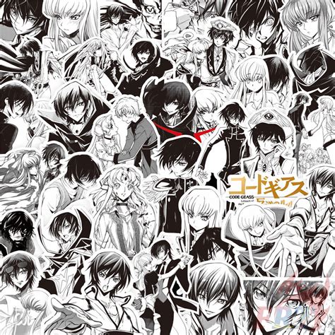 80pcsset Code Geass Classical Black And White Stickers Diy Fashion Doodle Decals Stickers