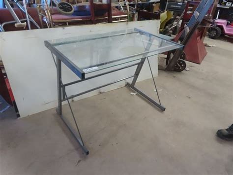 Metal Glass Computer Desk Mcsherry Auction Service Ltd
