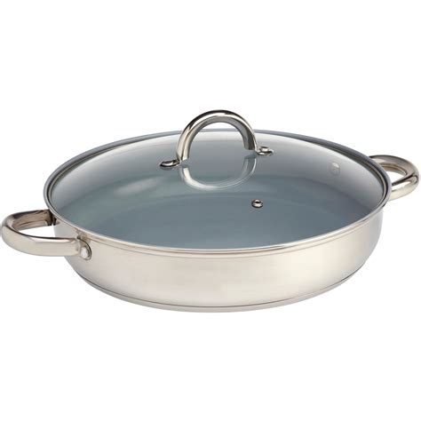 Cooks Professionals G3585 Stainless Steel Saute Pan With Glass Lid Wilko