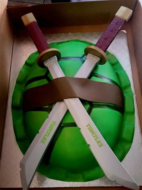 Tmnt Shell Cake With Swords For Ninja Turtle Party