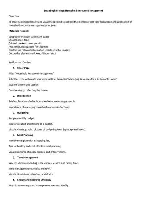 Scrapbook Project Pdf