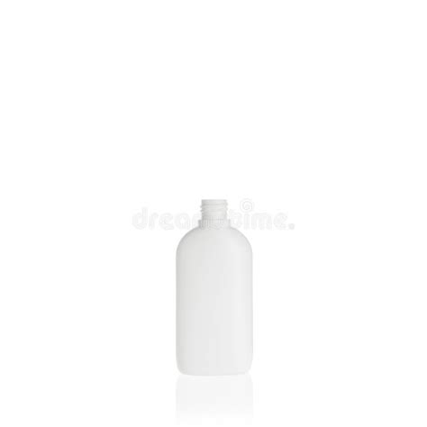 White Elliptical Medium Pehd Bottle Container On White Background