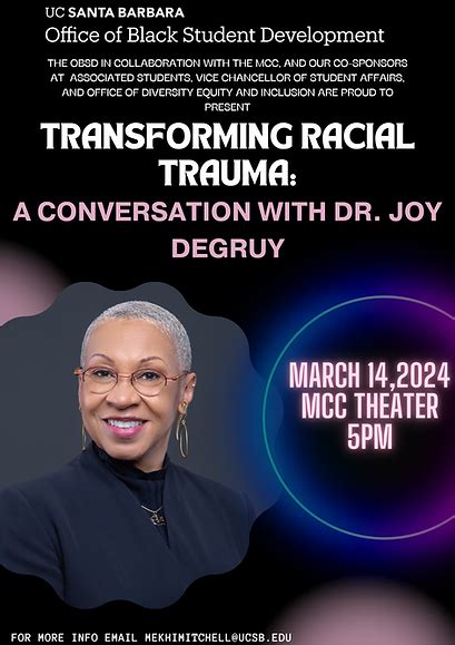 Upcoming Events Dr Joy Degruy