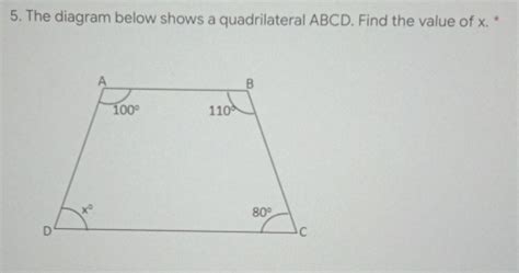 5 The Diagram Below Shows A Quadrilateral Abcd F Gauthmath