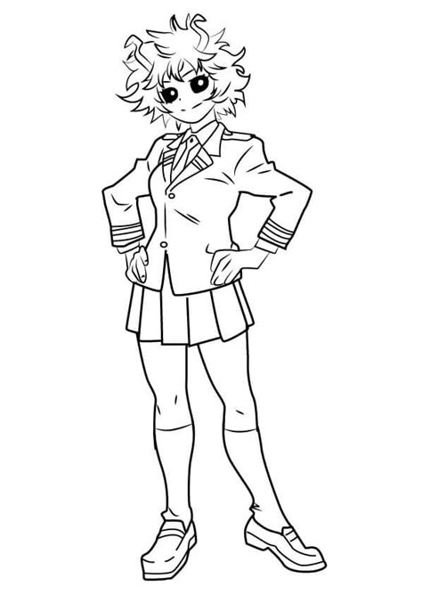 Download Or Print This Amazing Coloring Page Mina Ashido From My Hero