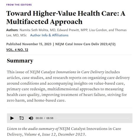 Nejm Catalyst On Linkedin Listen To Or Read The Nejm Catalyst