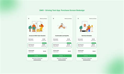 Driving Test App Purchase Screen Redesign On Behance