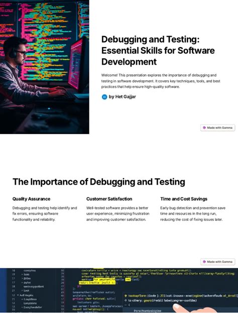 Debugging And Testing In Software Development Pdf Debugging Test