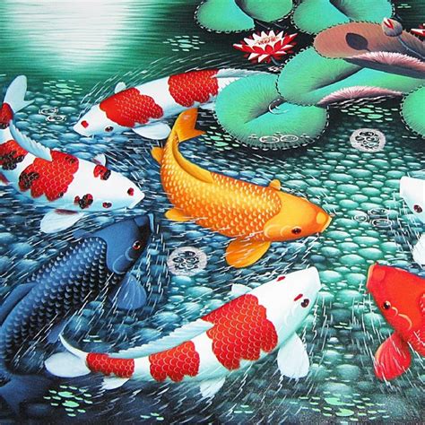 Jual Lukisan Ikan Koi 9 Ukuran Besar Motif Menarik Kota Denpasar