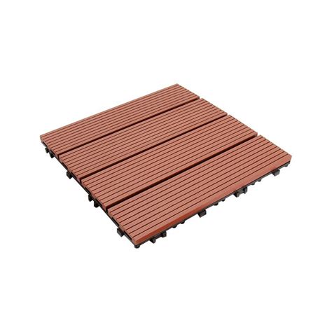 Interlocking Deck Tile Solid Color Water Resistant Composite Deck Tile