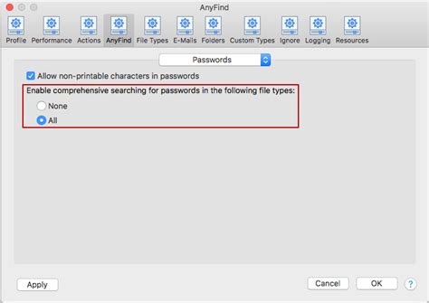 Configuring Comprehensive Password Searching Configuring Comprehensive Password Searching