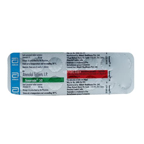 Tenormin 50 Mg Tablet Uses Dosage Side Effects Price Composition
