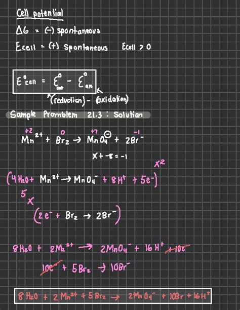 Chemistry 1046 Zellpotential Ag Spontaneous Ecell T
