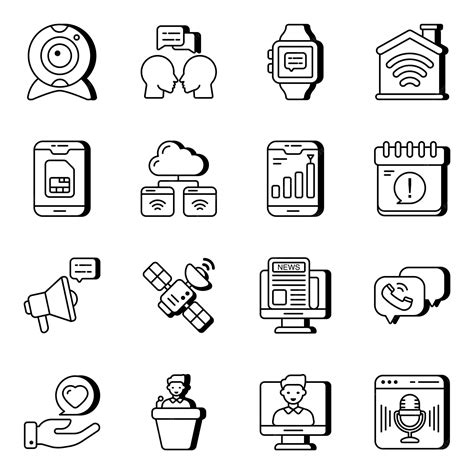 Premium Vector | Pack of conversation linear icons