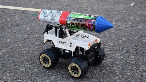 Experiment Toy Car With Rocket Engine