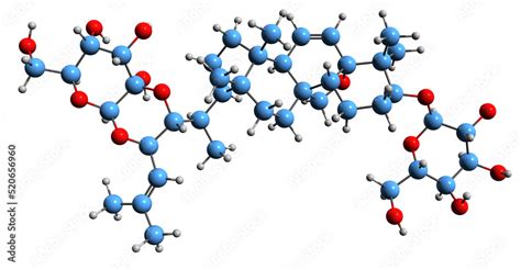 3d Image Of Neokuguaglucoside Skeletal Formula Molecular Chemical