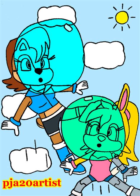 Sally And Bunnie Blowing Bubblegum Bubbles By Pja Productions On Deviantart