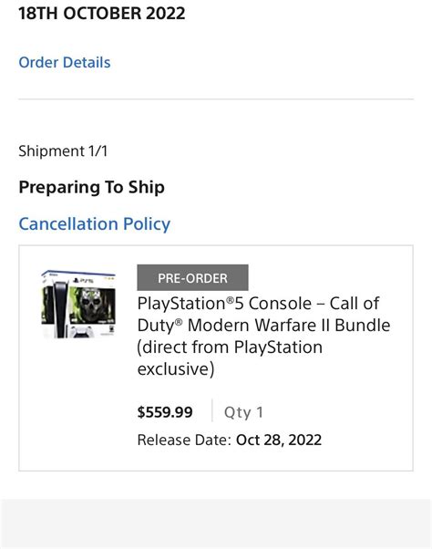 Anyone Have Their Ps5 Mw2 Bundle Ship Yet I Chose Launch Day Delivery
