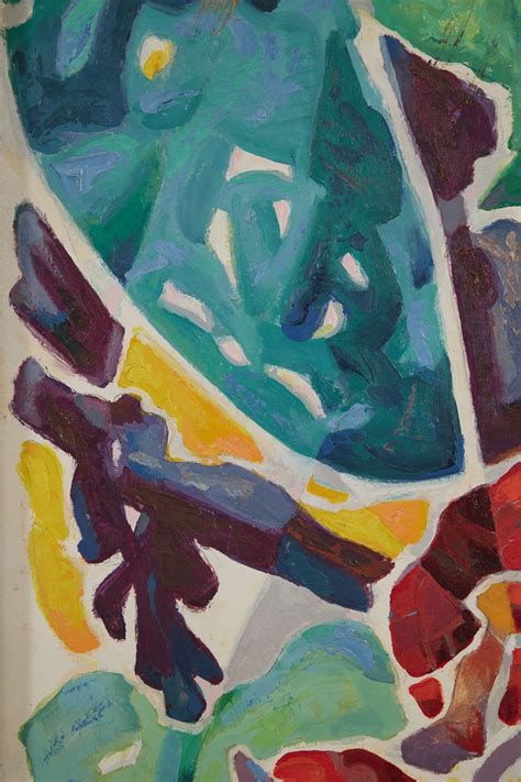 August Biehle Abstract Floral C 1960 Inventory Wolfs Fine