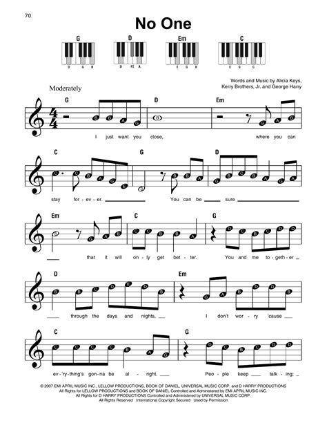 Alicia Keys No One Guitar Chords