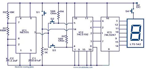 74ls192 Counter Based A Simple Scoring Game Circuit Electronic Circuit Collection