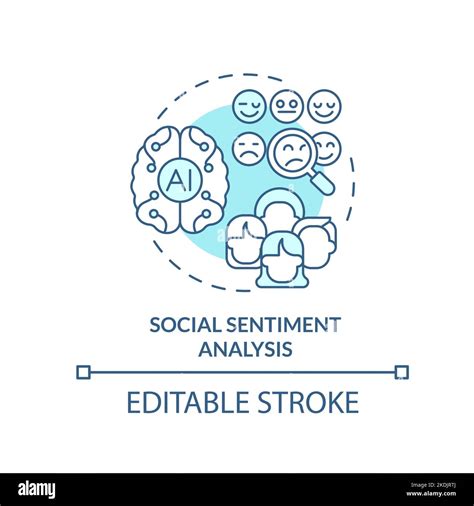 Social Sentiment Analysis Turquoise Concept Icon Stock Vector Image