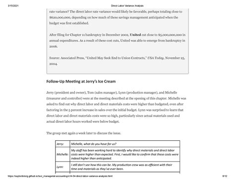 Direct Labor Variance Analysis 3152021 Direct Labor Variance