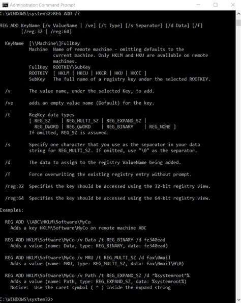 How To Edit Registry Using Cmd Switches Operations Description