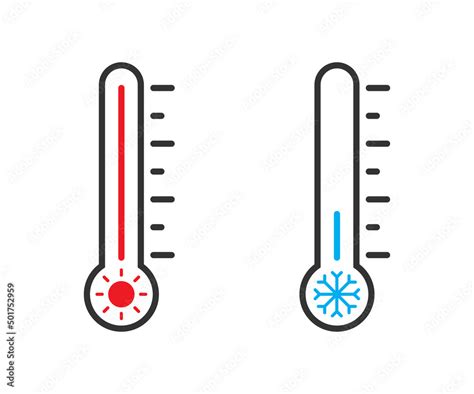 Thermometer Icon Weather Sign Temperature Icon Temperature Scale