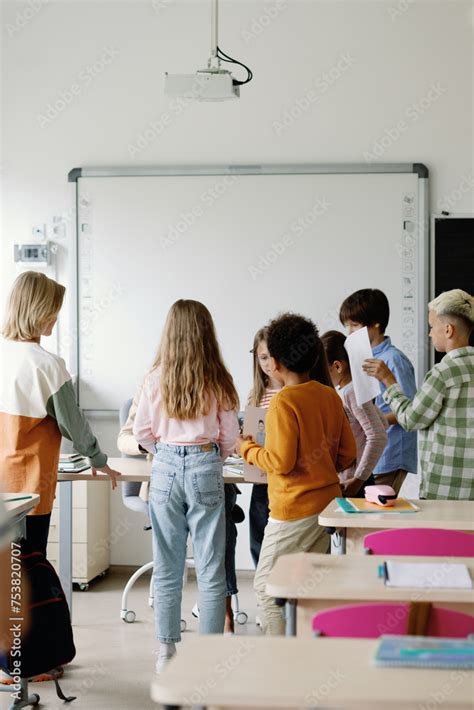 Education Assessment Learning Group Classmate Worksheet Art Class Stock