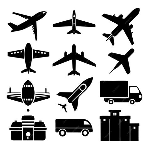 Download Travel Icons Set Of Plane Simple Icon Silhouette Vector Eps