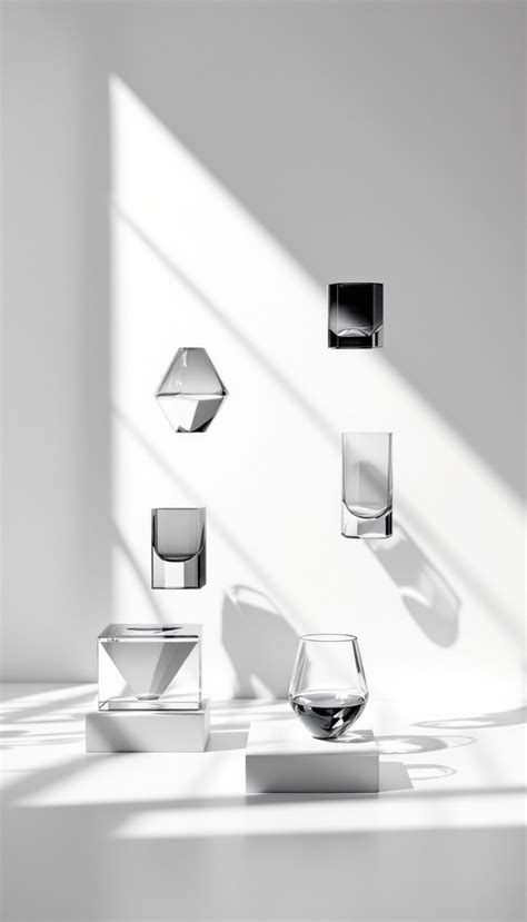 Free Floating Glass Geometry Photo Minimal Modern Geometric