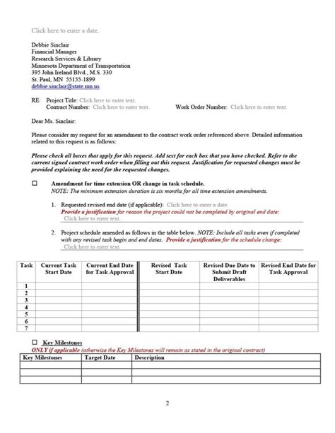 Construction Contract Amendment Template