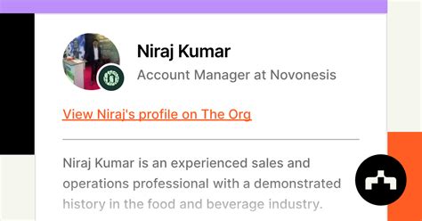 Niraj Kumar Account Manager At Novonesis The Org